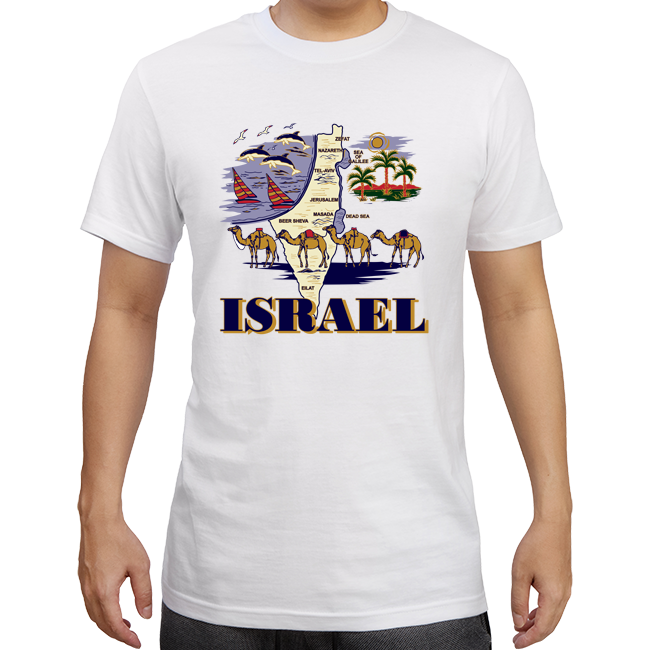 Map of Israel T-Shirt. 100% Cotton T-Shirt. Available in 2 colors ...