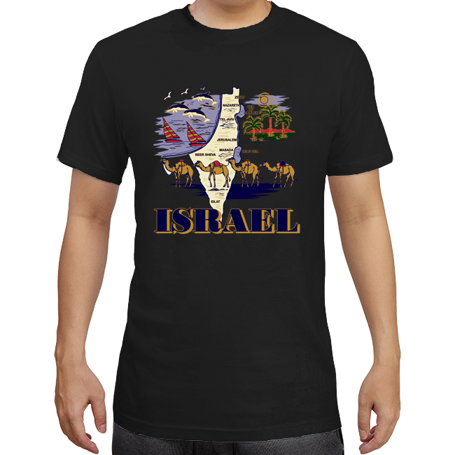 Map of Israel T-Shirt. 100% Cotton T-Shirt. Available in 2 colors ...